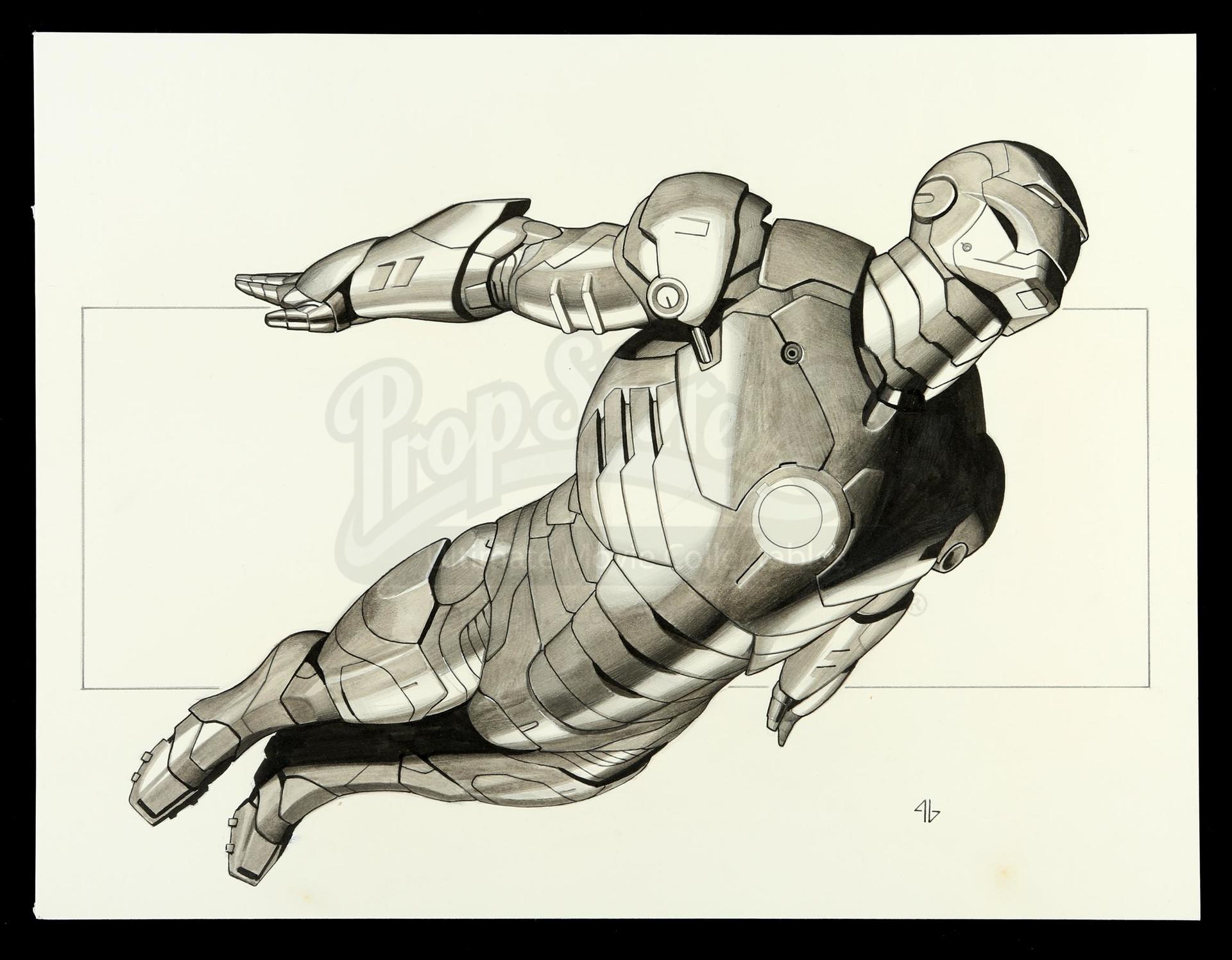 Lot # 484: Iron Man Licensing Concept Art - Flying