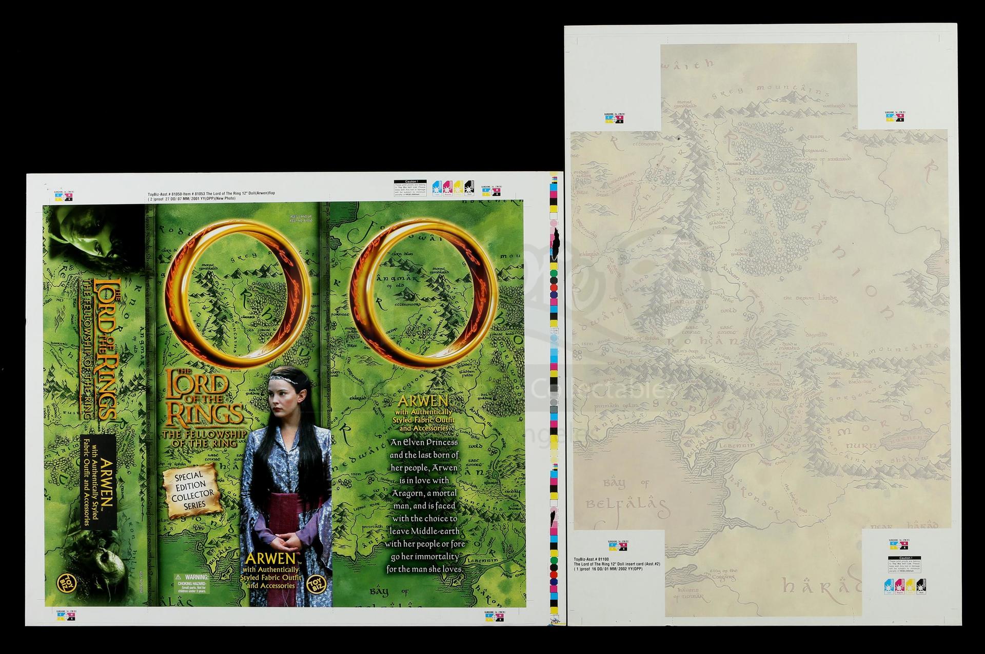 Lot # 584: Arwen 12 Action Figure (Purple Dress) and Box Insert Proof ...