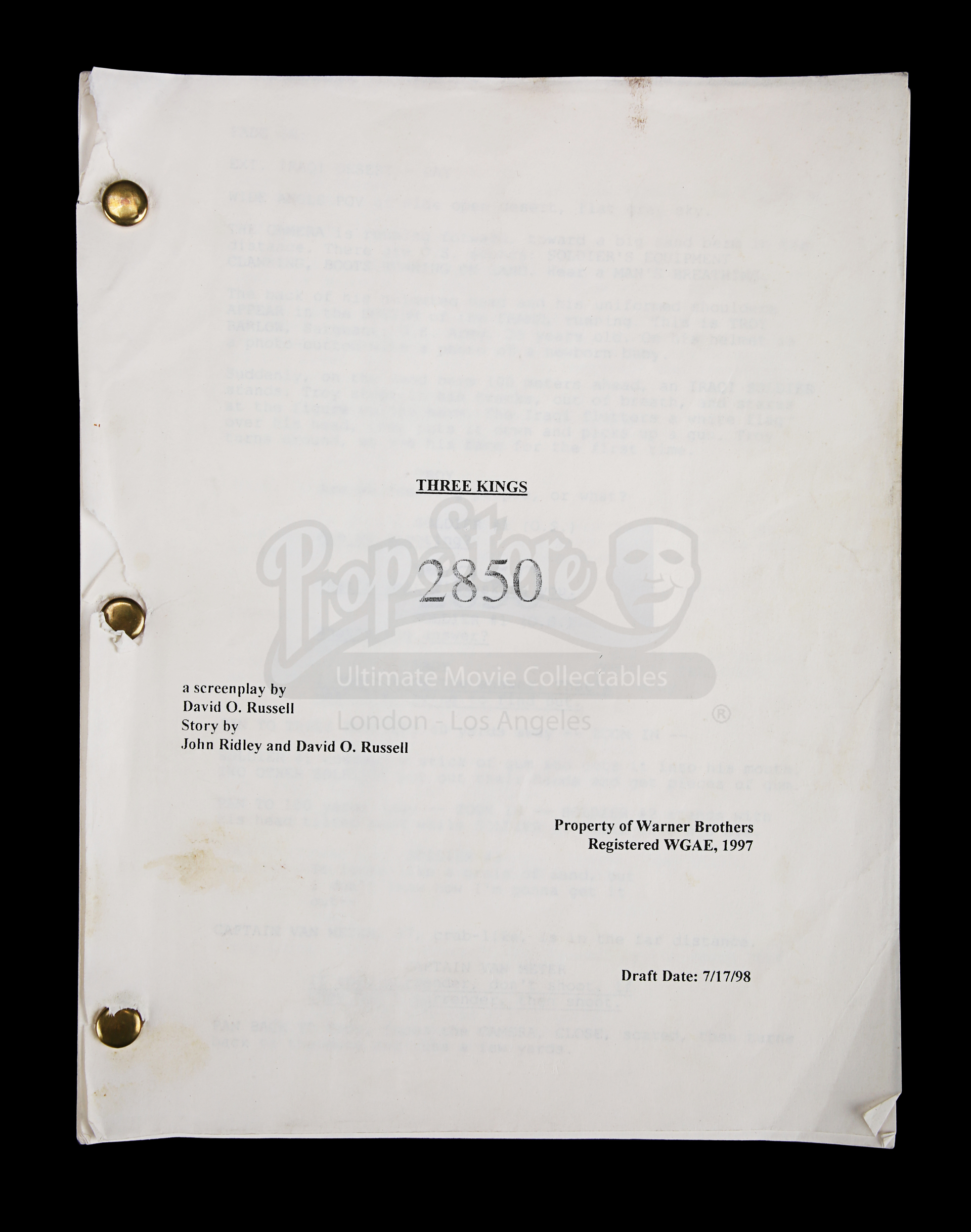 Script | Prop Store - Ultimate Movie Collectables