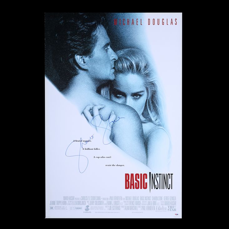 US One-Sheet Autographed by Sharon Stone, 1992 | BASIC INSTINCT (1992)