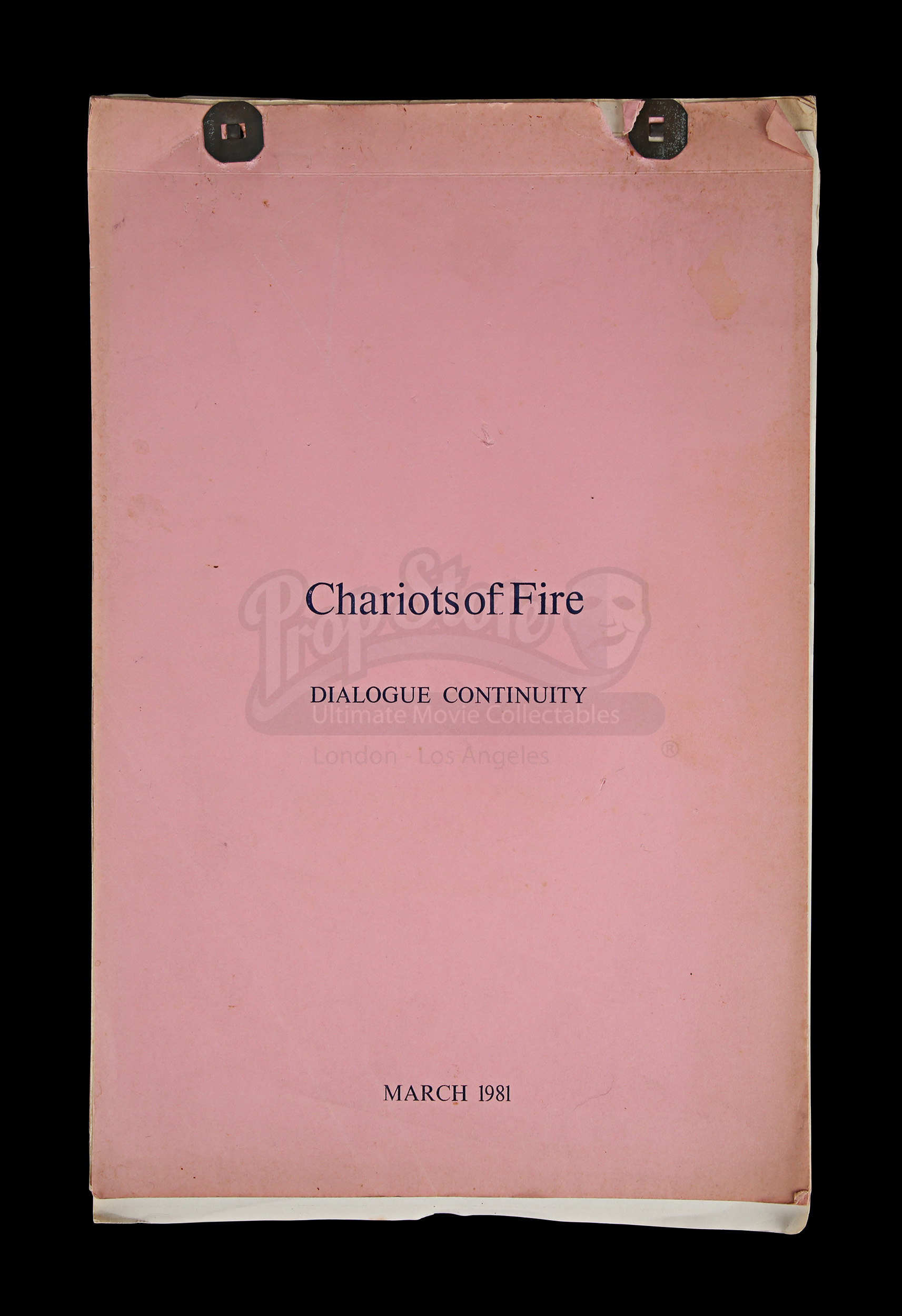 Second Draft Script And Dialogue Continuity Script Prop Store Ultimate Movie Collectables