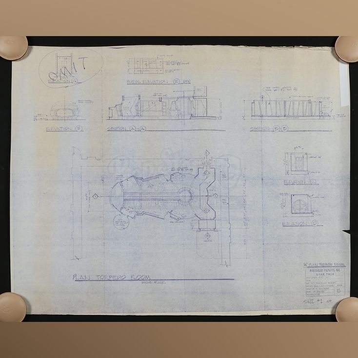 USS Enterprise NCC-1701 Interior Torpedo Room Blueprint | STAR TREK II ...
