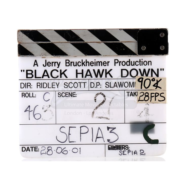 Production Clapperboard | BLACK HAWK DOWN (2001)