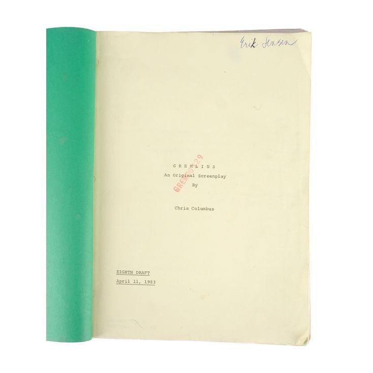 Lot 763. Eighth Draft Script | GREMLINS (1984)