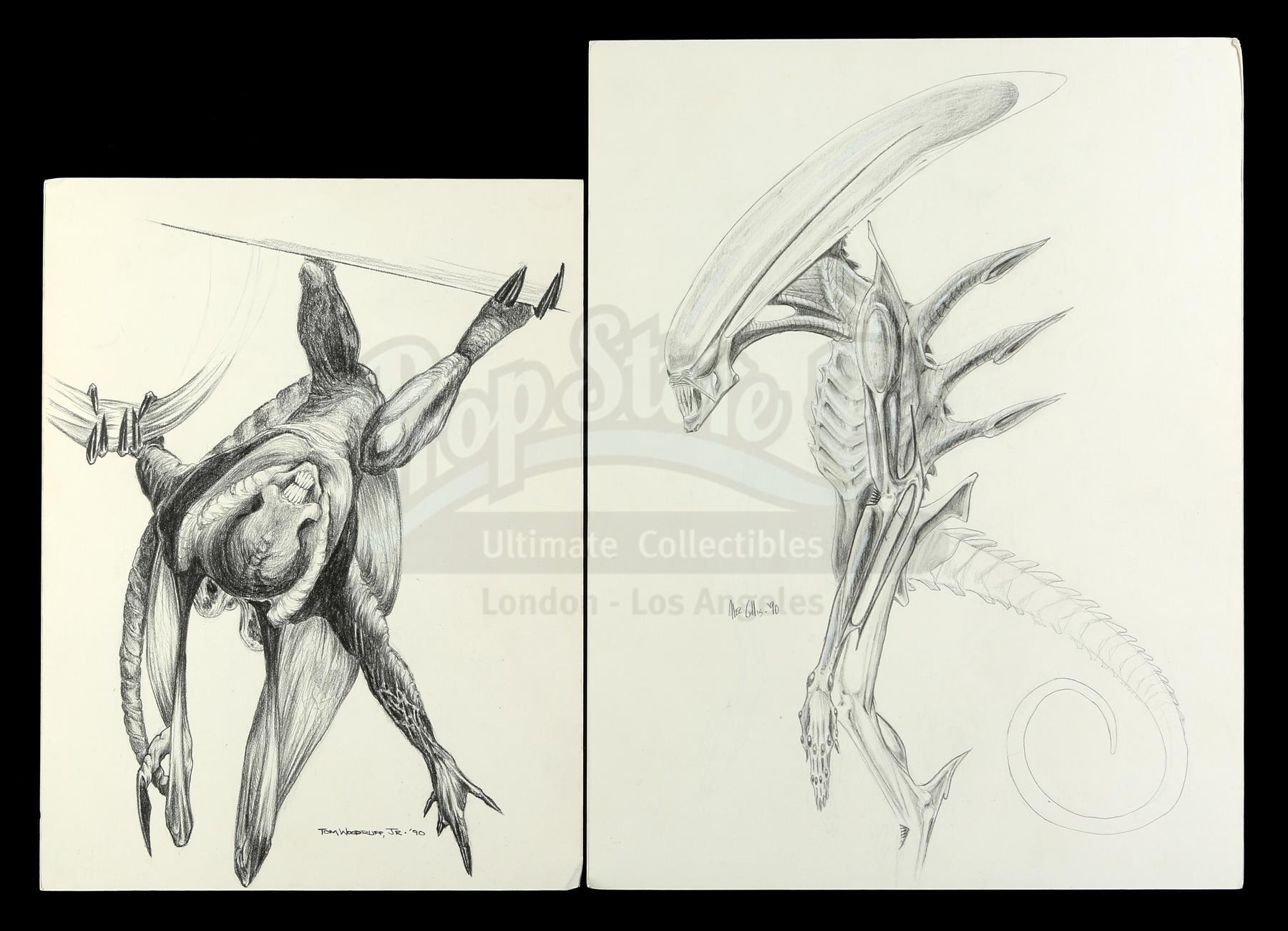 Lot #32 - ALIEN3 (1992) - Pair of Hand-Drawn Runner Concept Sketches by ...