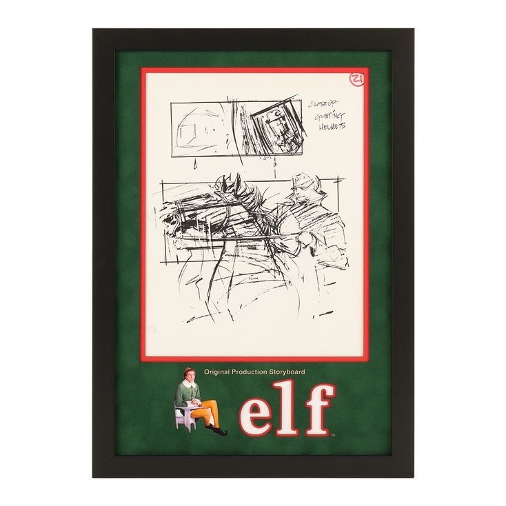 Production-Used Storyboard - Close-Up on Ranger and Horse | ELF (2003)