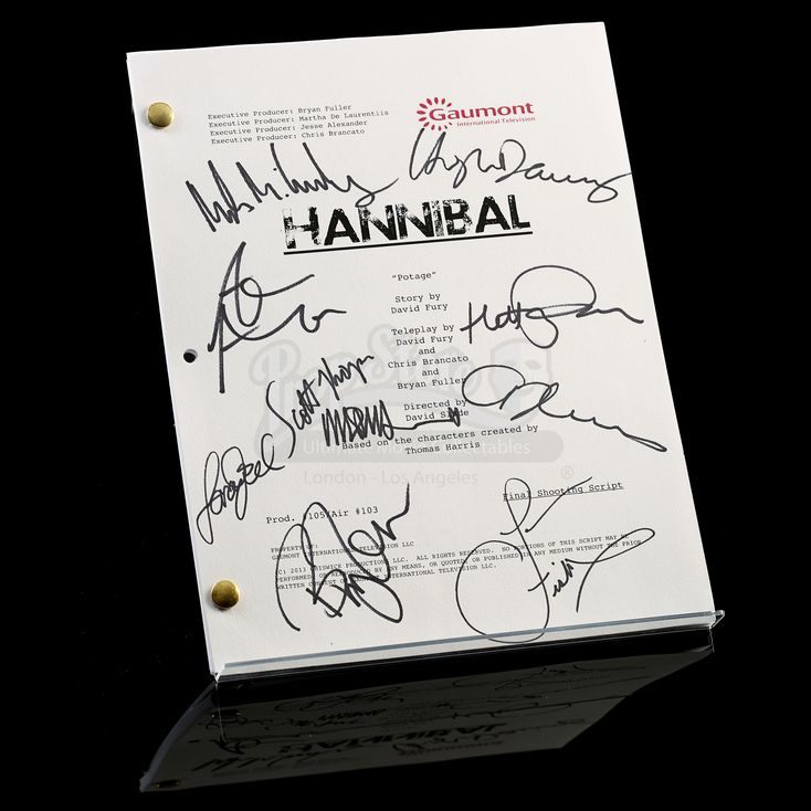 Lot 20 - Potage Cast and Crew Signed Final Shooting Script | HANNIBAL ...