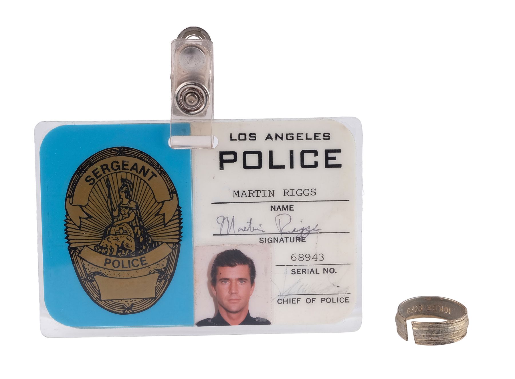 251. Mike Papac Collection: Martin Riggs' (Mel Gibson) Wedding Ring and ...