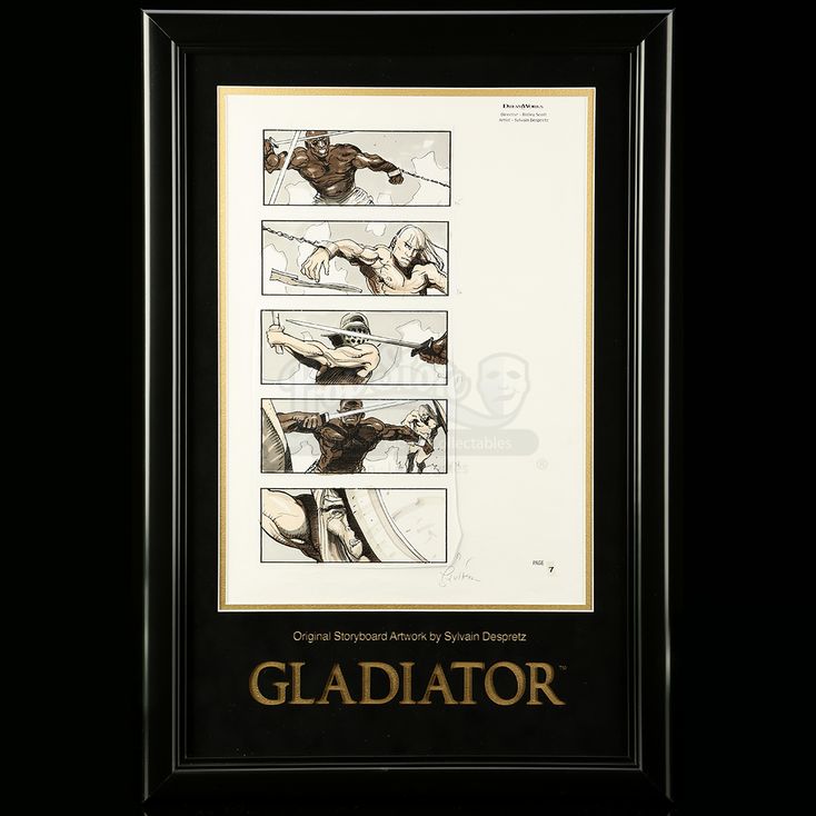 Original Storyboard Artwork - Gladiators Bound in Chains Fighting ...