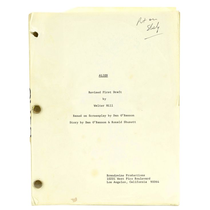 Lot #541 - ALIEN (1979) - Production Script