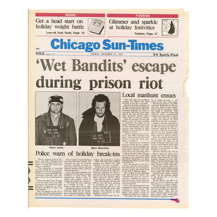 Lot 362 - Wet Bandits Newspaper Cover | HOME ALONE 2: LOST IN NEW YORK ...