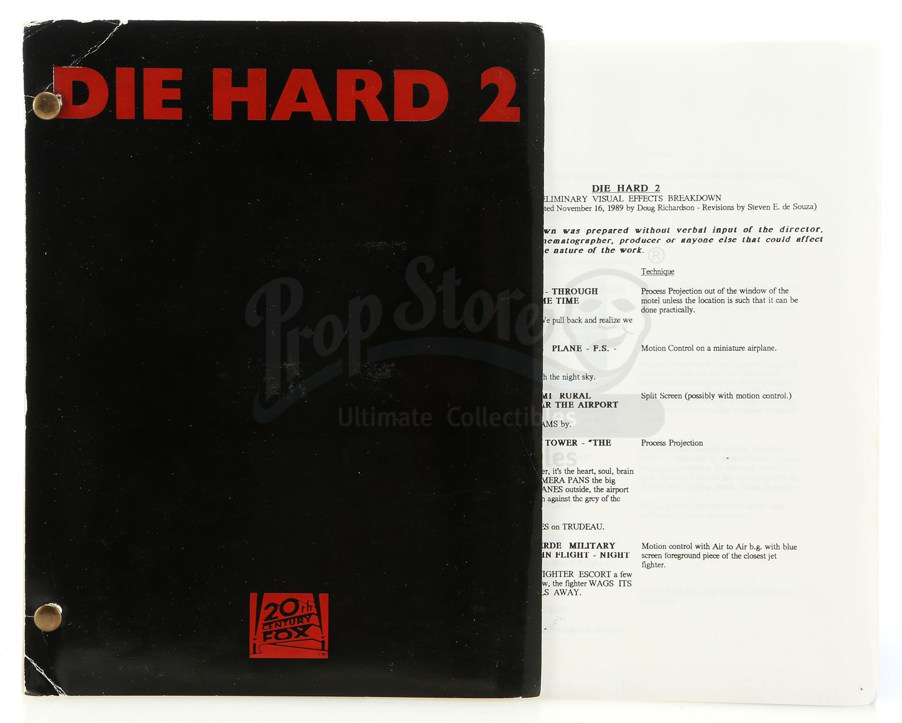 Lot #204 - DIE HARD 2 (1990) - Script and VFX Breakdown