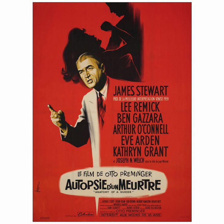 Lot 327 - ANATOMY OF A MURDER French Grande (47 x 63) Very Fine on ...