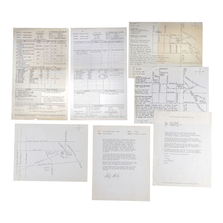 779. Seven Sheets of Production Paperwork | E.T. THE EXTRA-TERRESTRIAL ...