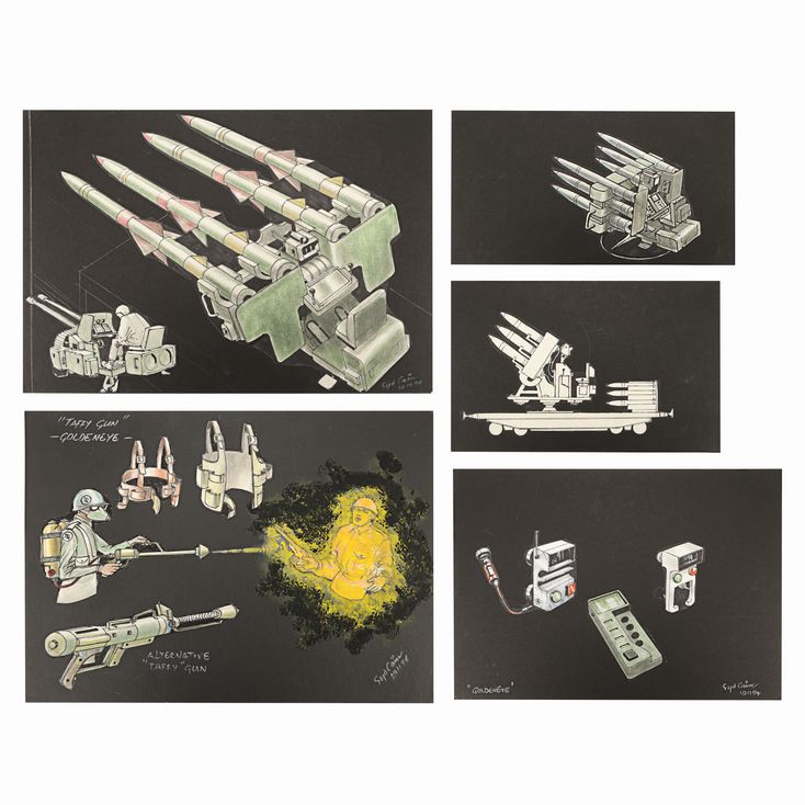 Lot #1274: JAMES BOND: GOLDENEYE (1995) - Hand-drawn Syd Cain Taffy Gun ...