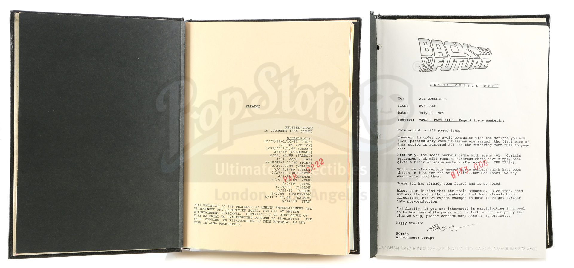 Lot #99 - BACK TO THE FUTURE PART II (1989)/BACK TO THE FUTURE PART III ...