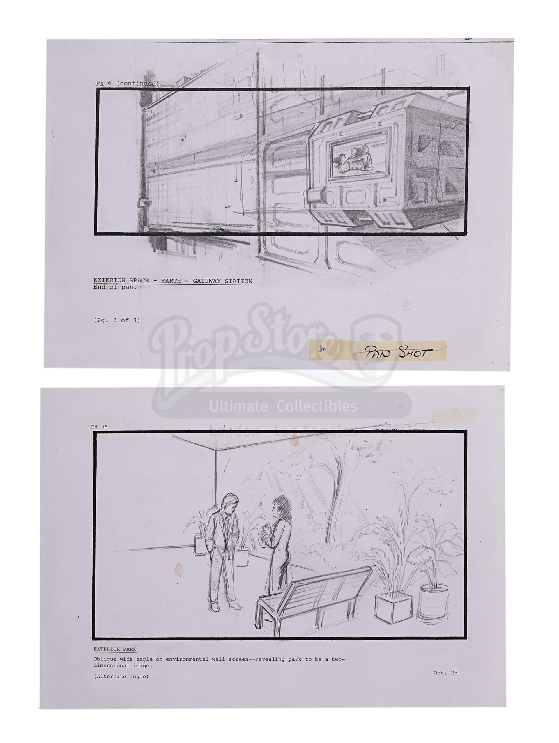Lot #16 - ALIENS (1986) - Two Pencil Storyboards Featuring Ripley ...