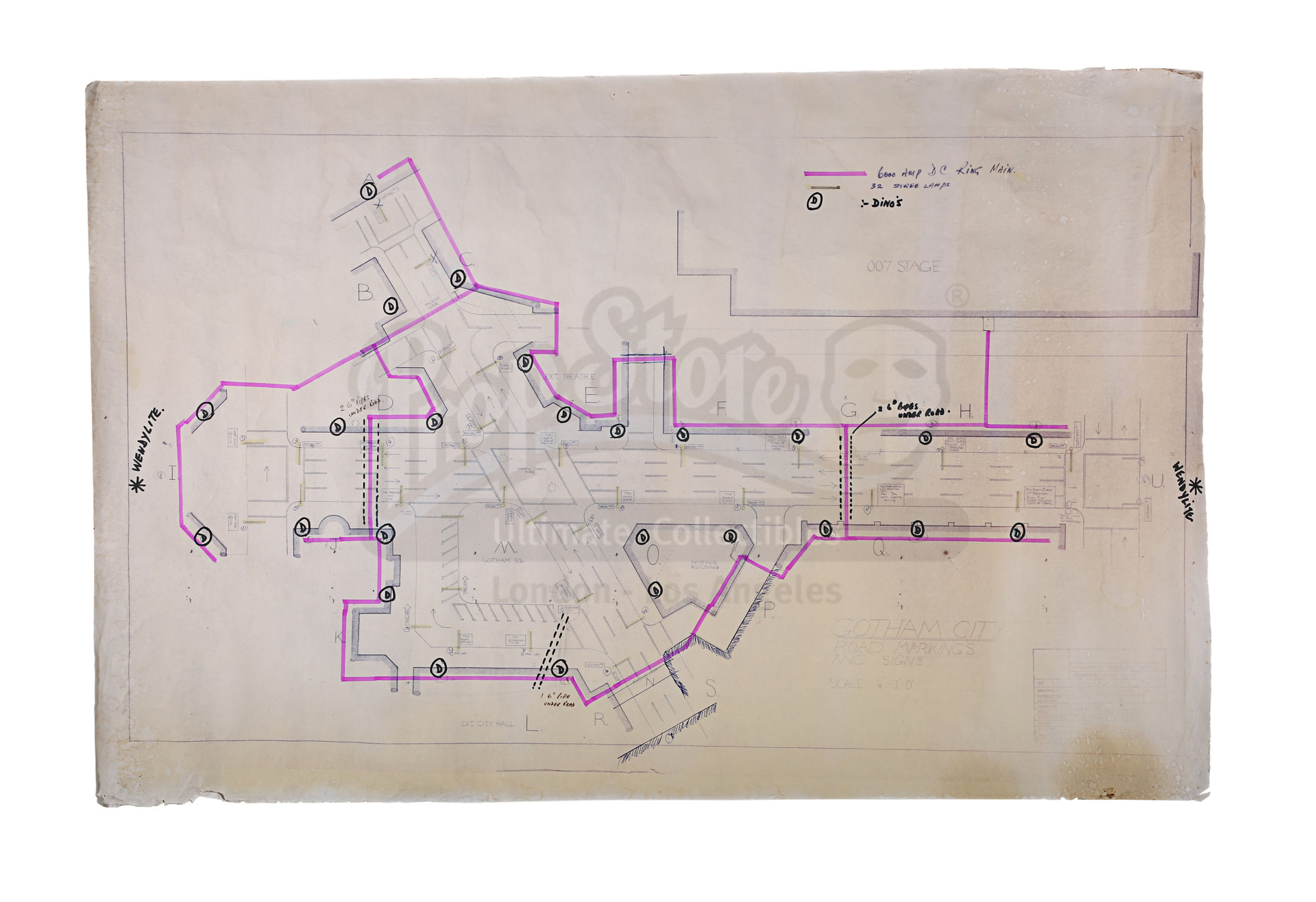 Lot #74 - BATMAN (1989) - Set of Production Blueprints for Gotham City ...