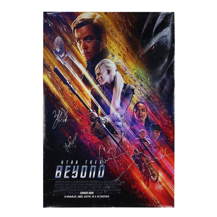 Main Cast Autographed One-sheet Poster | STAR TREK BEYOND (2016)