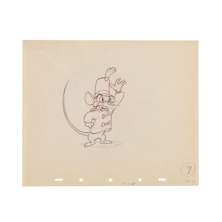 349. Timothy Mouse Original Production Pencil Drawing | DUMBO (1941)