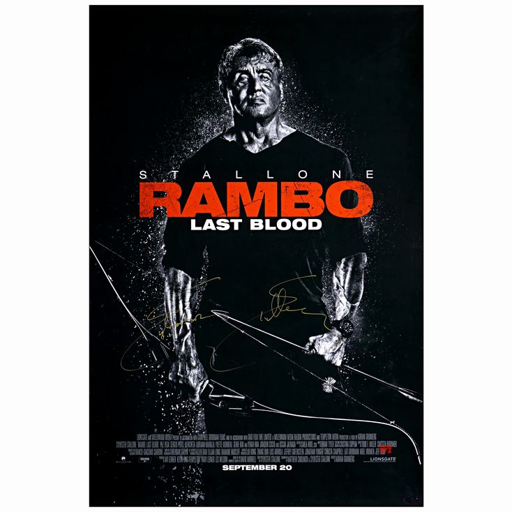 319. RAMBO LAST BLOOD (2019) One Sheet (27 x 40) Signed by Sylvester ...
