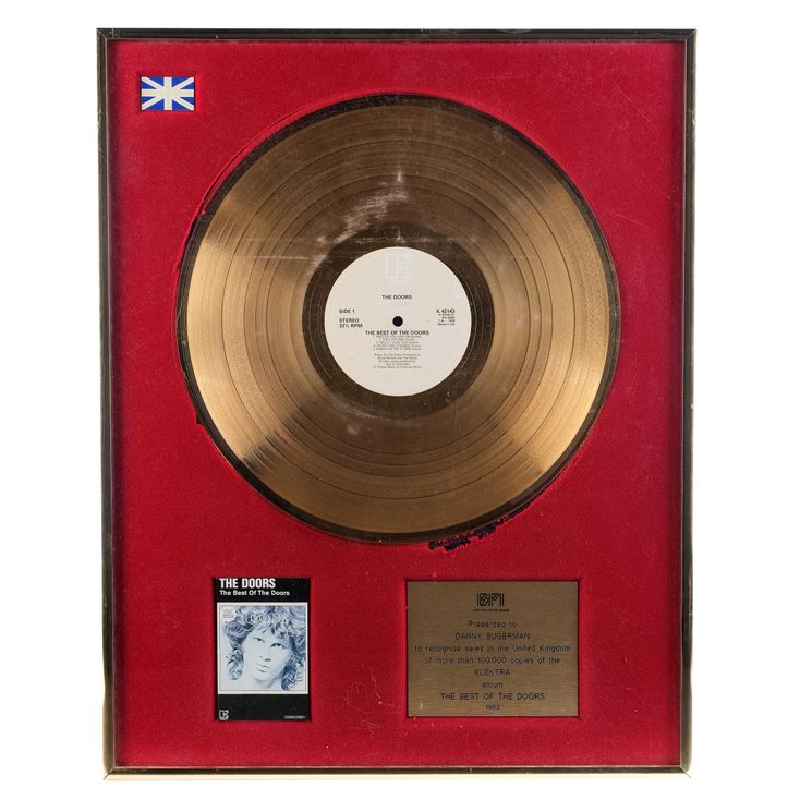 Lot 117. The Best of The Doors Gold Disc Award Presented to Danny ...