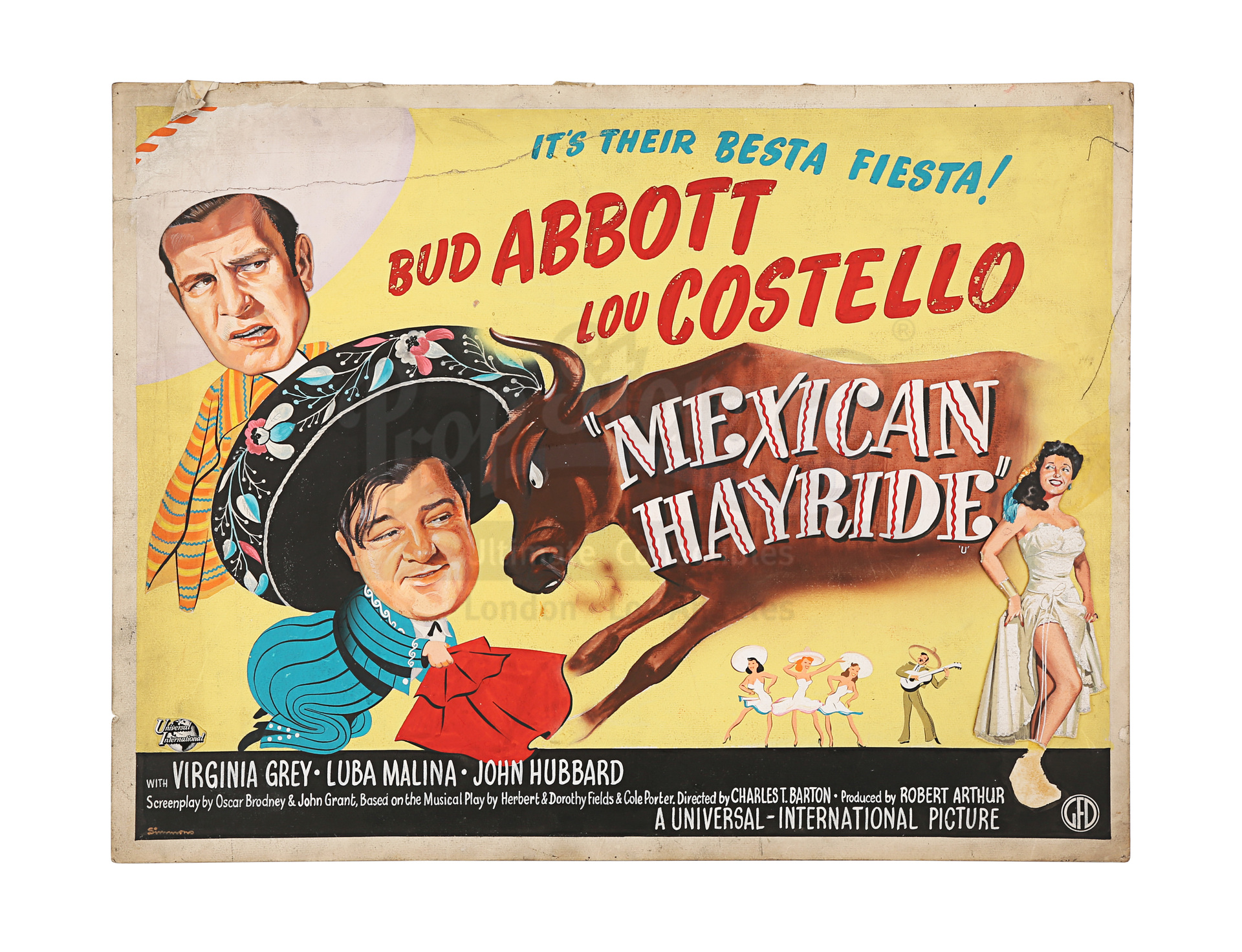 Lot # 448: ABBOTT AND COSTELLO: MEXICAN HAYRIDE (1948) - Hand-painted U ...