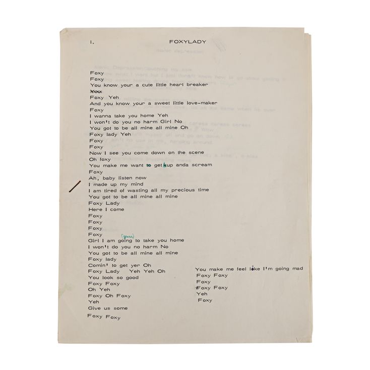 Lot # 547: JIMI HENDRIX - The Patricia Trixie Sullivan Collection ...