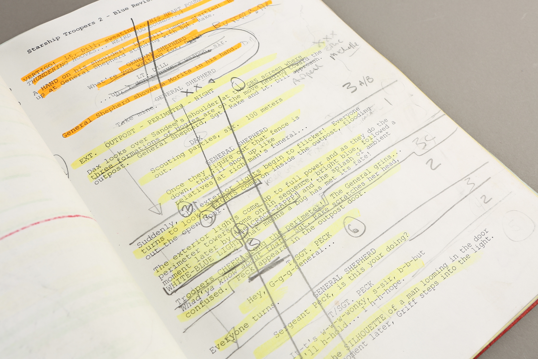 Shooting Script Annotated with Handwritten Notes by Phil Tippett ...