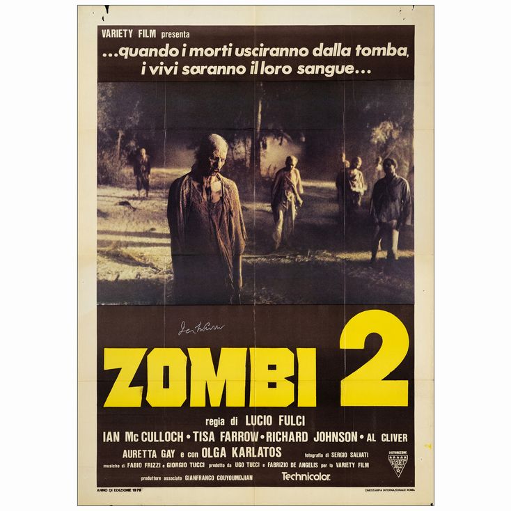 826. ZOMBIE (1979) Italian 2-Fogli (39 x 55) Signed by Ian McCulloch ...
