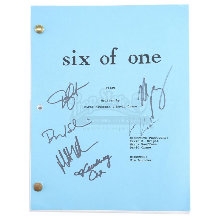 Autographed Pilot Episode Script | FRIENDS (1994-2004)