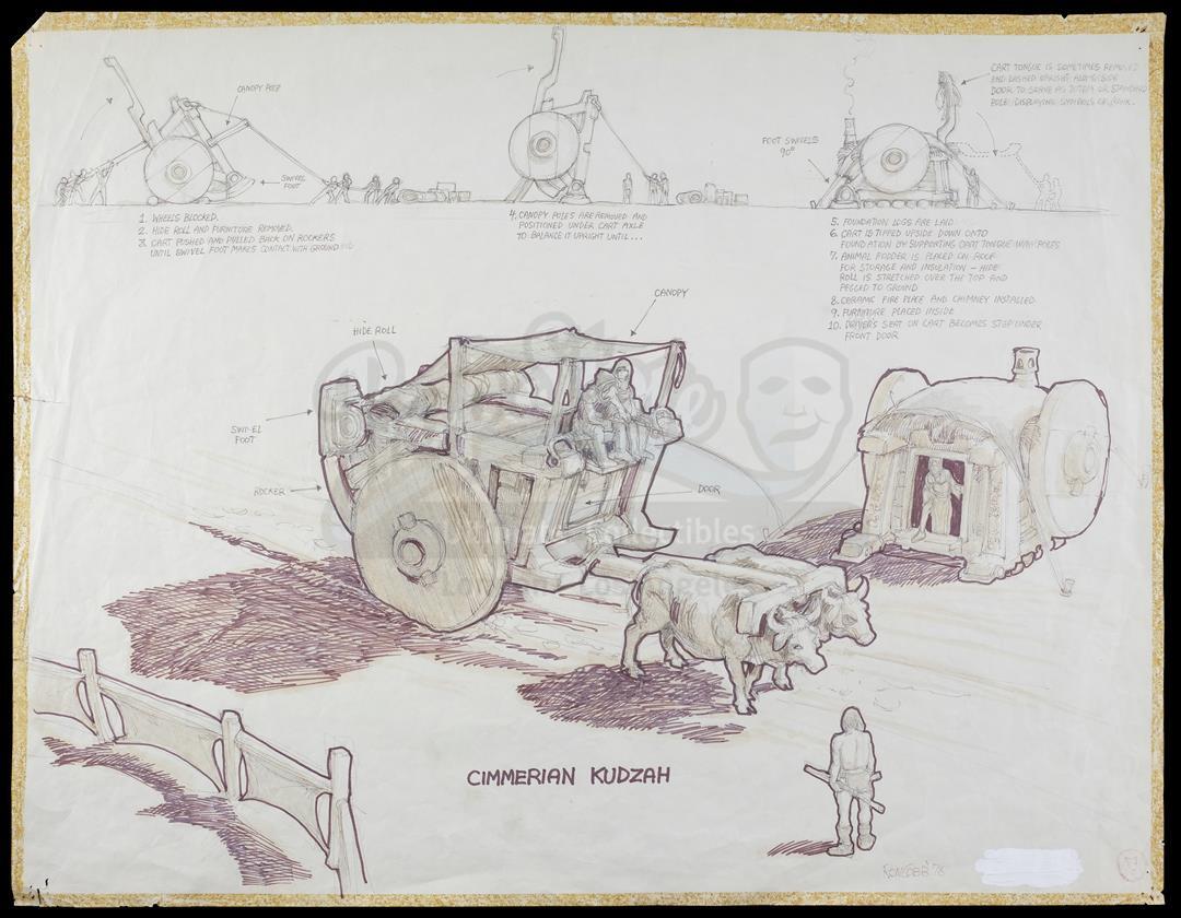 Lot # 590: CONAN THE BARBARIAN (1982) - Hand-Drawn Ron Cobb Cimmerian ...