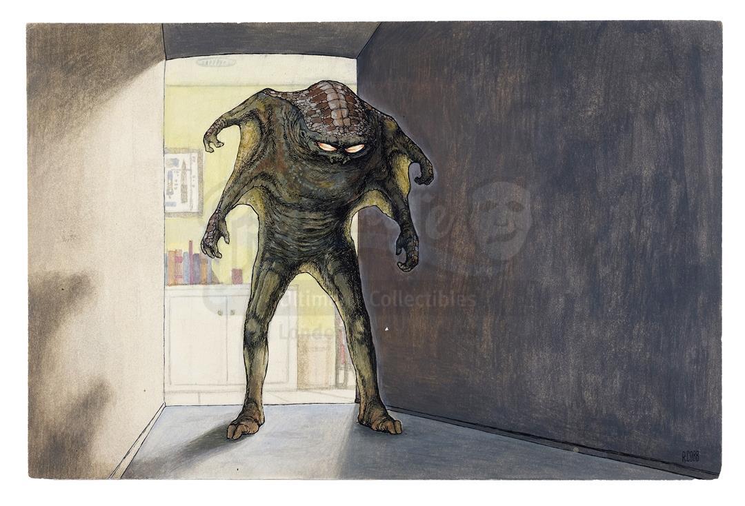 Lot # 1003: RON COBB ARTWORK - Hand-Painted Ron Cobb Four-Armed Alien ...