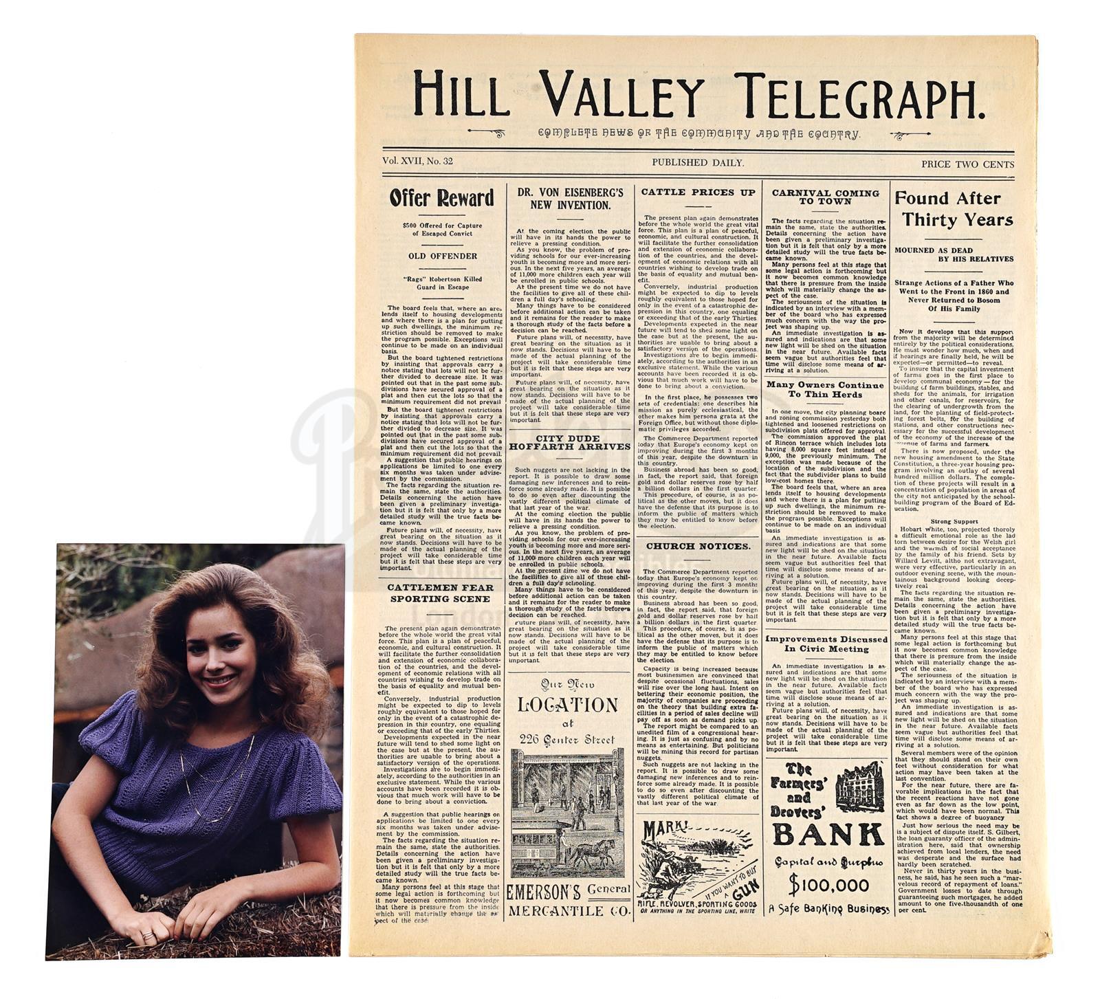 Lot # 493: BACK TO THE FUTURE PART III (1990) - Hill Valley Telegraph ...