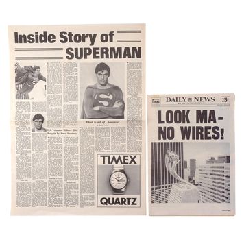 Lot # 1437 : SUPERMAN (1978) - Pair of Newspapers