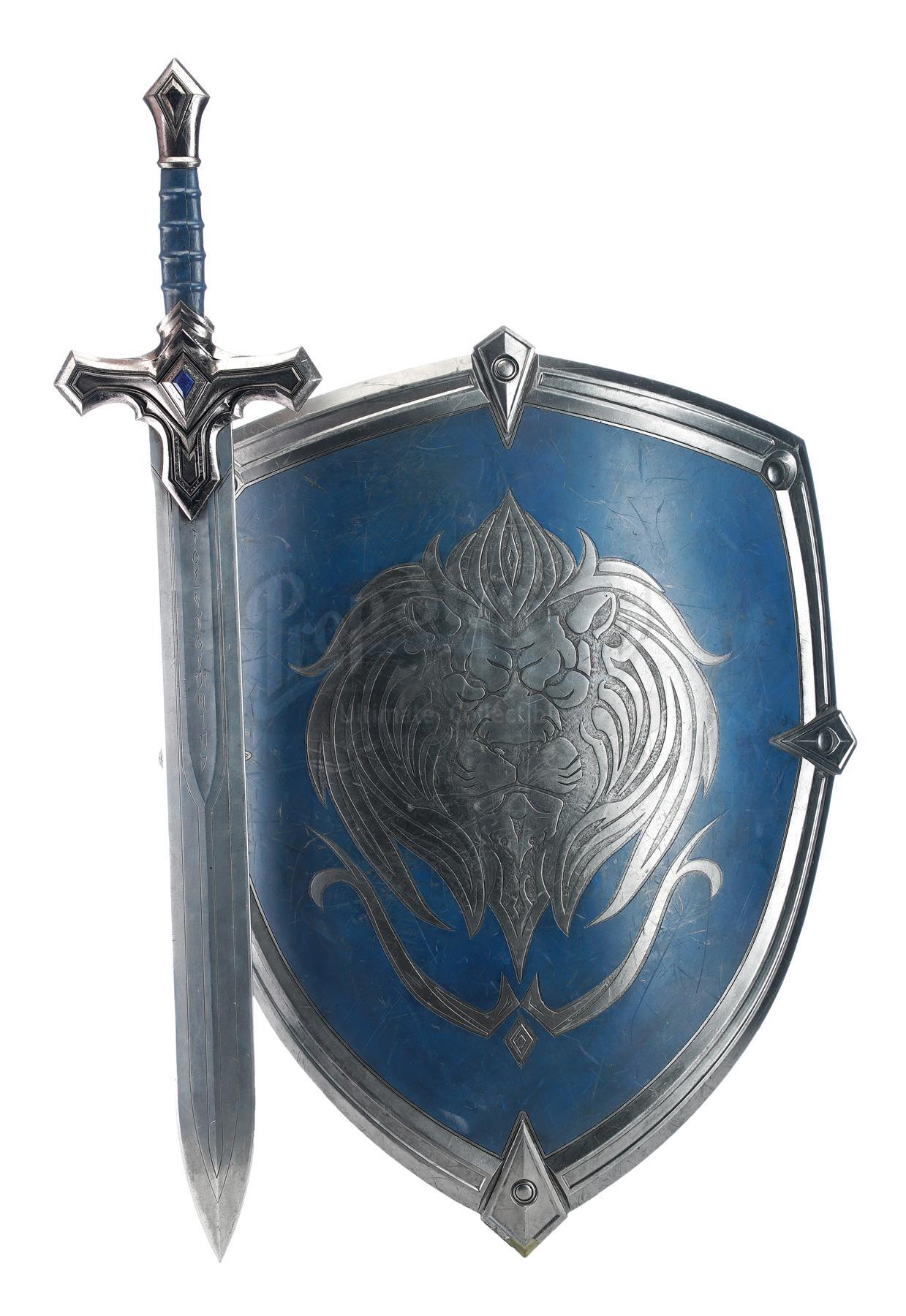 Lot # 412: WARCRAFT (2016) - Alliance Foot Soldier's Sword and Shield