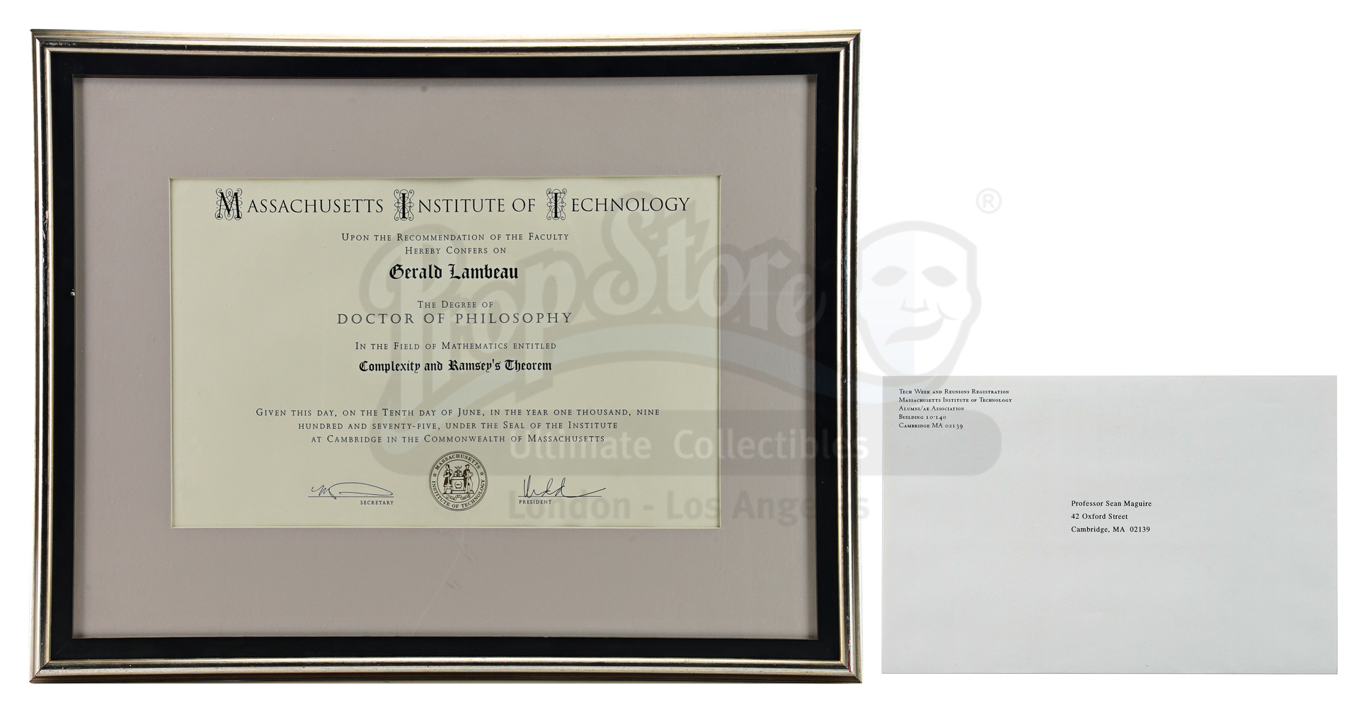 Lot # 704: GOOD WILL HUNTING (1997) - Dr. Sean Maguire's (Robin ...