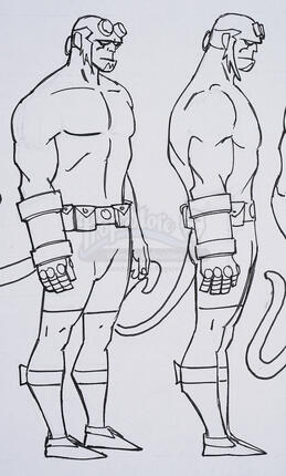 Hand-Drawn Hellboy Model Sheet | Prop Store - Ultimate Movie Collectables