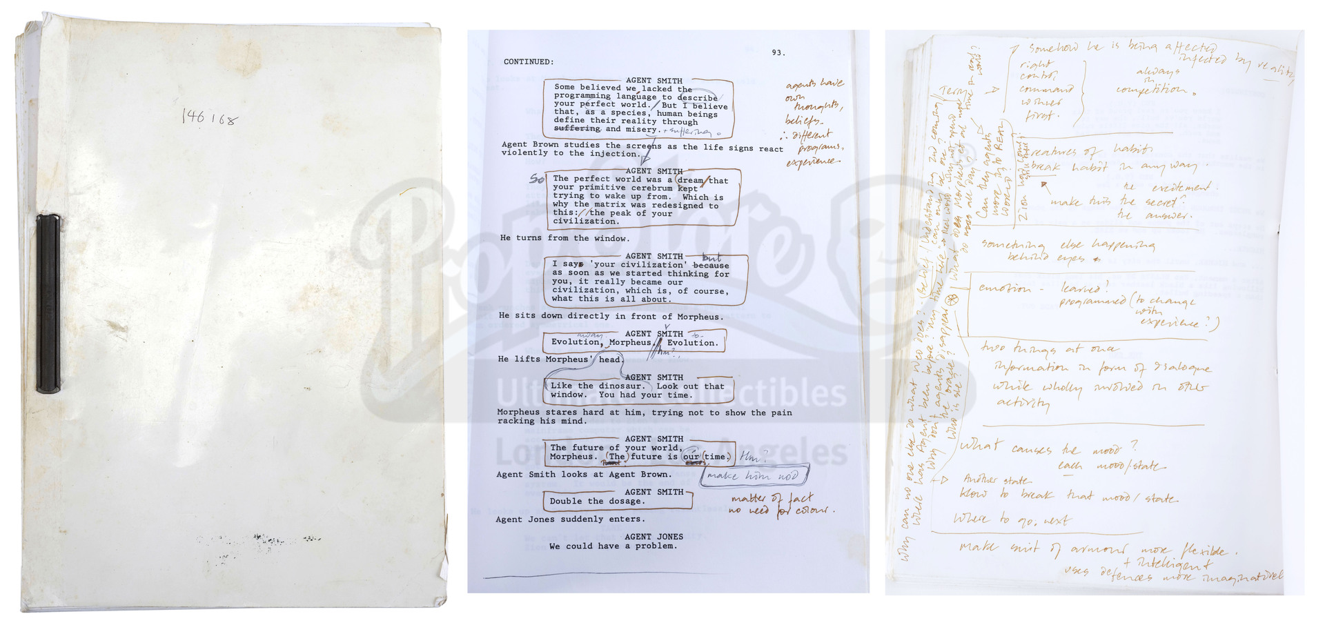 Lot # 179: THE MATRIX (1999) - Hugo Weaving's Production Script