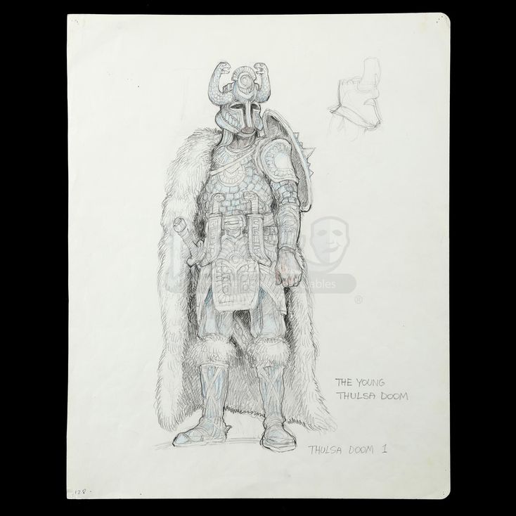 Hand-drawn Ron Cobb Young Thulsa Doom Concept Sketch | CONAN THE ...