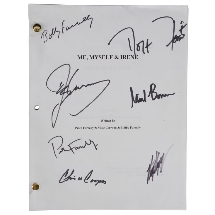 312. Key Cast- and Crew-Autographed Bound Revised Script | ME, MYSELF ...