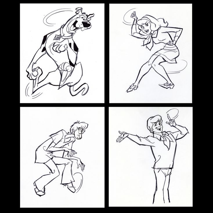 Lot # 51: Set of Four Hand-Drawn Iwao Takamoto Scooby-Doo, Shaggy ...