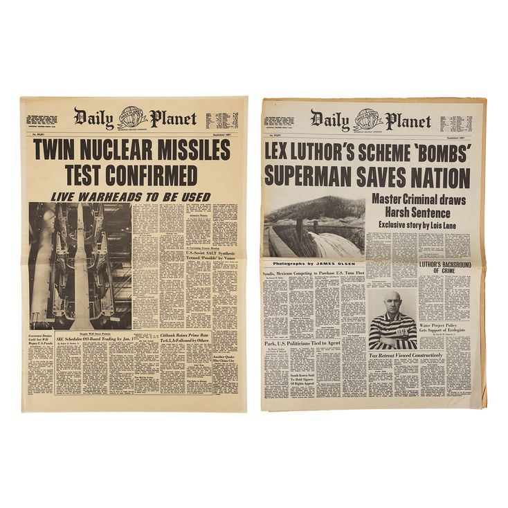 Lot #1664: SUPERMAN (1978) - Daily Planet Newspaper and Cover Page