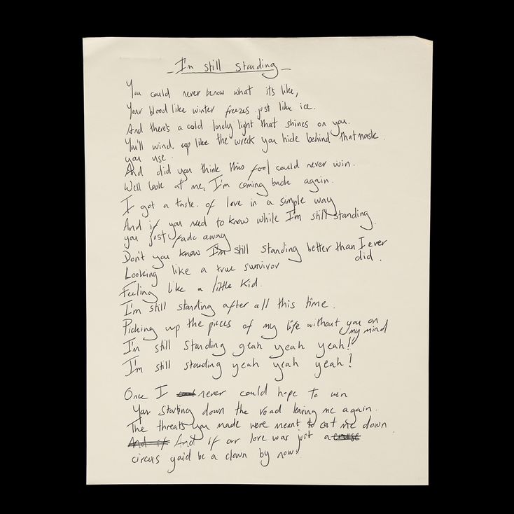 Prototype Im Still Standing Lyrics Page (American Letter Size ...