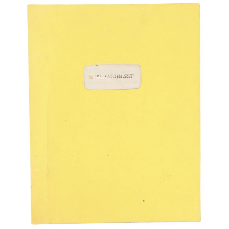 Lot 410 - Production-Used Script | JAMES BOND: FOR YOUR EYES ONLY (1981)
