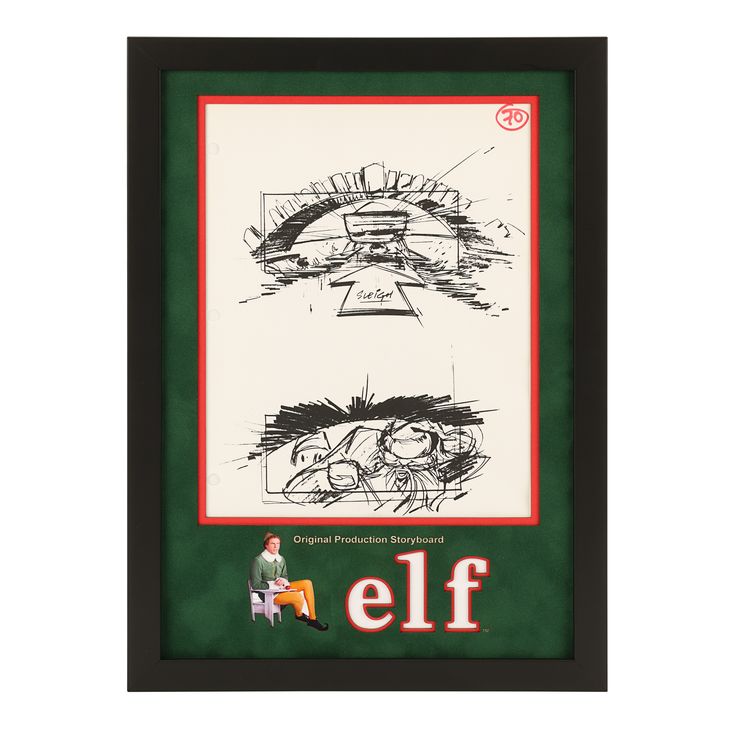 Production-Used Storyboard - Sleigh Goes Under Bridge | ELF (2003)
