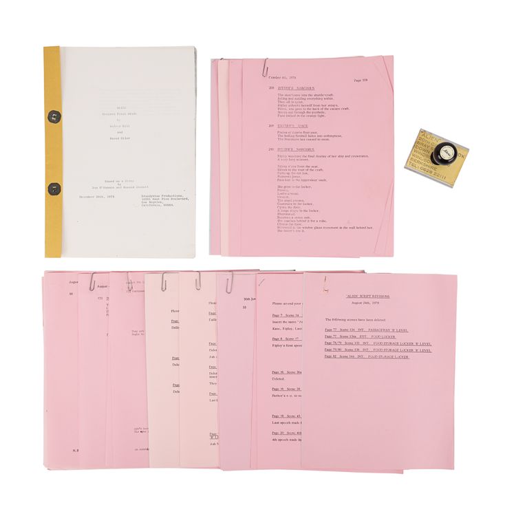 Lot # 838: ALIEN (1979) - Revised Final Draft Script, Script Revision ...