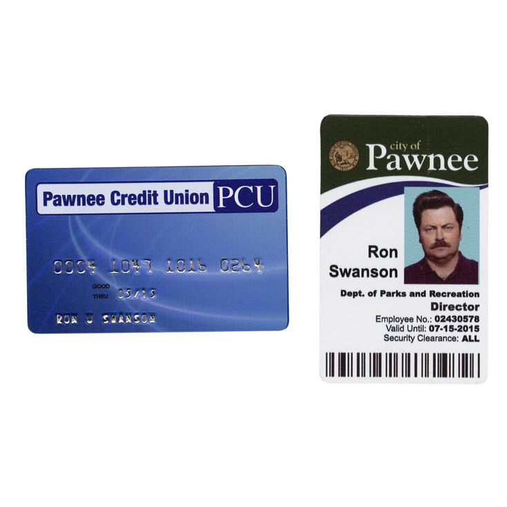 1242. Ron Swansons (Nick Offerman) City of Pawnee ID and PCU Credit ...