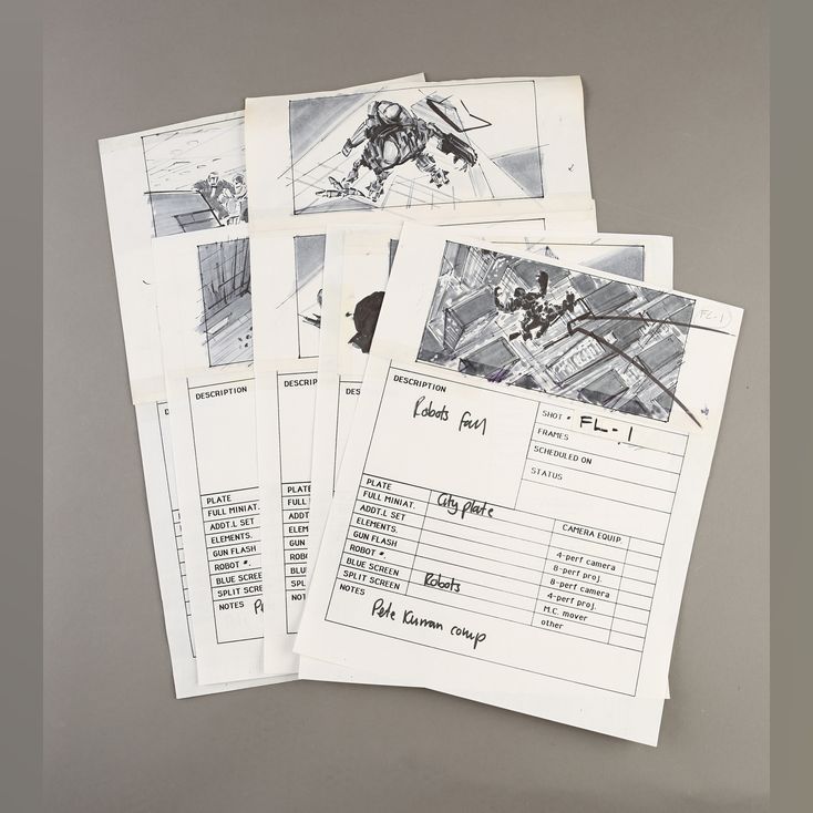 Hand-Drawn Falling Storyboards by Giacomo Ghiazza | ROBOCOP 2 (1990)