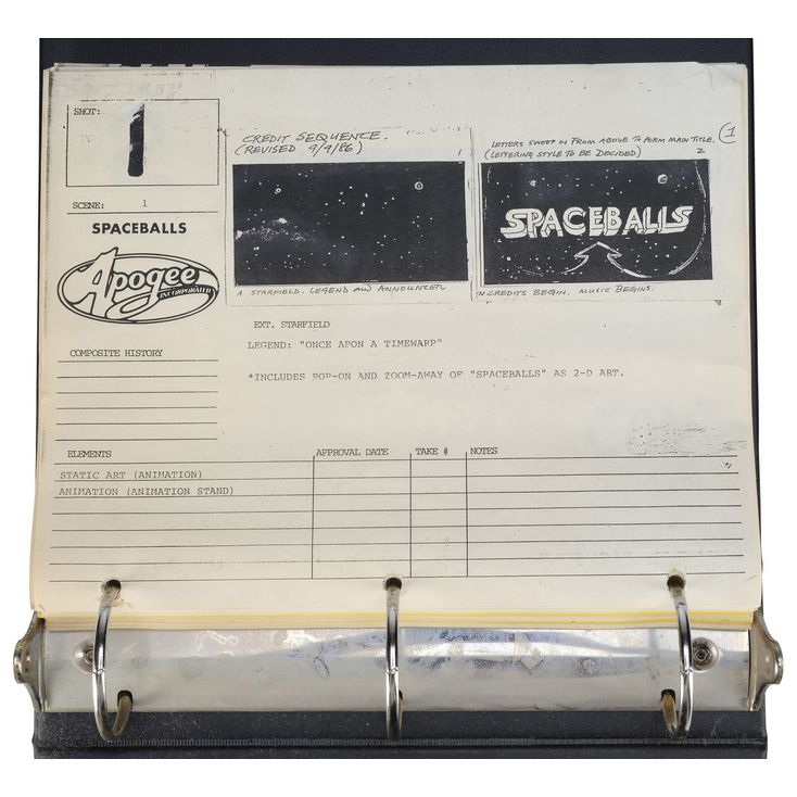 Lot # 1385: SPACEBALLS (1987) - Optical Department Storyboard Binder